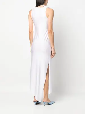 Coperni Rose-appliqué Asymmetric Dress
