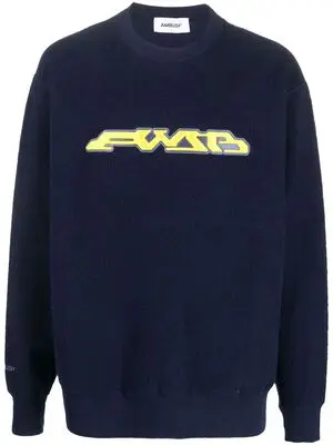 AMBUSH Graphic-print Long-sleeve Sweatshirt - Blue