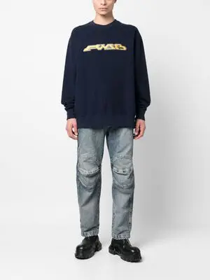 AMBUSH Graphic-print Long-sleeve Sweatshirt - Blue