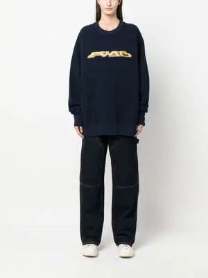 AMBUSH Graphic-print Long-sleeve Sweatshirt - Blue
