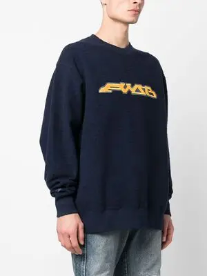 AMBUSH Graphic-print Long-sleeve Sweatshirt - Blue