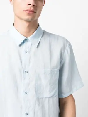 A.p.c. Short-sleeve Linen Shirt - Blue