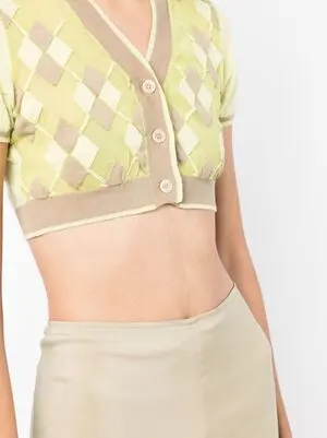 Jacquemus Argyle-check Cropped Top - Yellow
