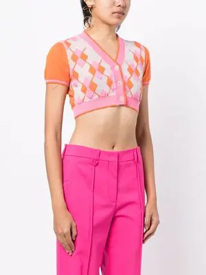 Jacquemus Argyle-check Cropped Top - Orange