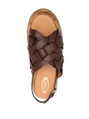 TOD'S Leather Platform Espadrilles