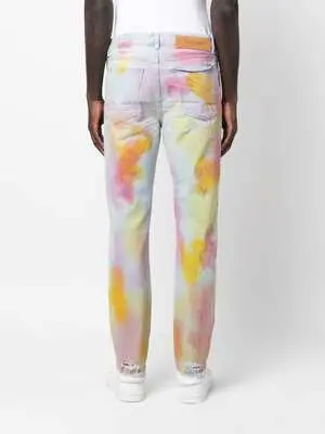 Palm Angels Tie-dye Print Slim-fit Jeans