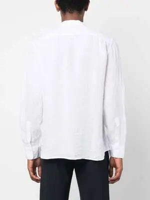 120% Lino Band-collar Linen Shirt