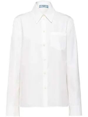Prada Logo-embroidered Poplin Shirt