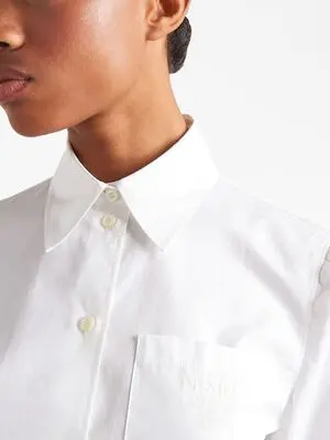 Prada Logo-embroidered Poplin Shirt