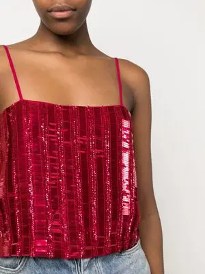 Pinko Sequin-embellished Top - Pink