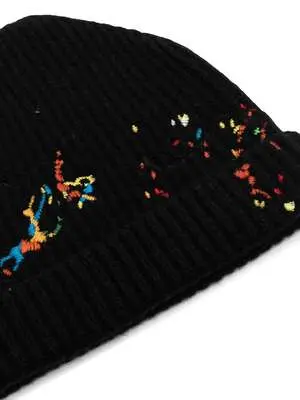 MOSTLY HEARD RARELY SEEN Embroidered Barcode-detail Beanie - Black