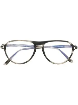 TOM FORD Tortoiseshell Pilot Glasses - Grey