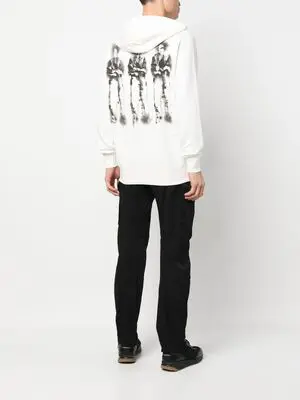 C.P. COMPANY Spray-paint Effect Cotton Hoodie - White