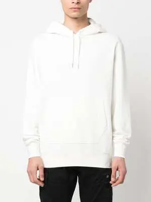 C.P. COMPANY Spray-paint Effect Cotton Hoodie - White