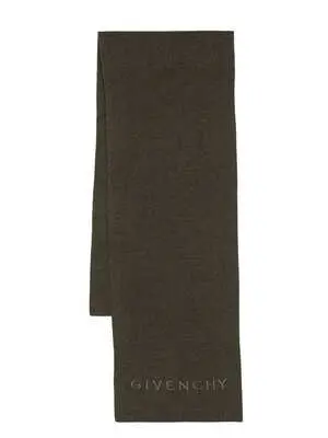 GIVENCHY Logo-embroidery Wool Scarf