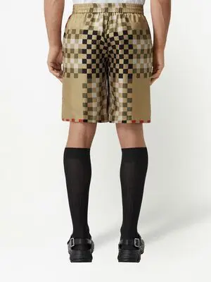 Burberry Pixel Check Silk Shorts