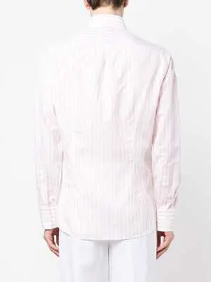 Brunello Cucinelli Stripe-print Long-sleeve Shirt - Pink