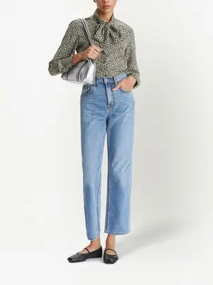 Tory Burch Ditsy Floral-print Bow Blouse