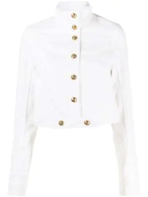 VERSACE Logo Patch Cropped Jacket