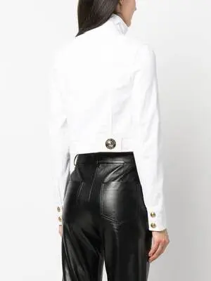 Versace Logo Patch Cropped Jacket