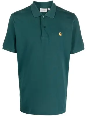 Carhartt Work In Progress Embroidered-logo Polo Shirt - Green