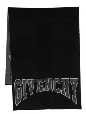 Givenchy Intarsia-knit Logo Scarf - Black