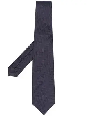 Tagliatore Striped Silk Necktie - Blue