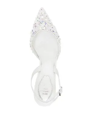 Rene Caovilla Lace-embellished Slingback Pumps
