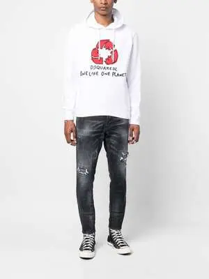 Dsquared2 Printed Drawstring Hoodie