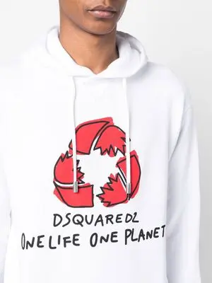 Dsquared2 Printed Drawstring Hoodie