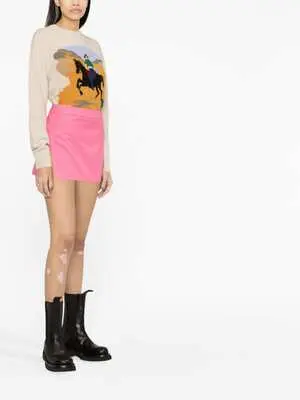 Palm Angels Stripe-detail A-line Mini Skirt - Pink