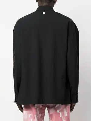 COUNTY OF MILAN Marcelo Burlon Feather-print Kimono Blazer - Black