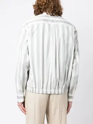 LARDINI Striped Zip-up Jacket - Green
