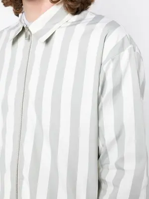 LARDINI Striped Zip-up Jacket - Green