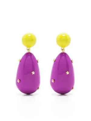 ESHVI Two-tone Drop Earrings - Purple