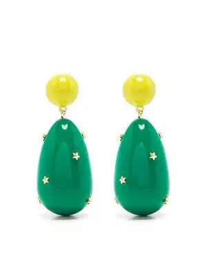 ESHVI Two-tone Drop Earrings - Green