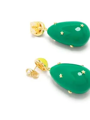 ESHVI Two-tone Drop Earrings - Green