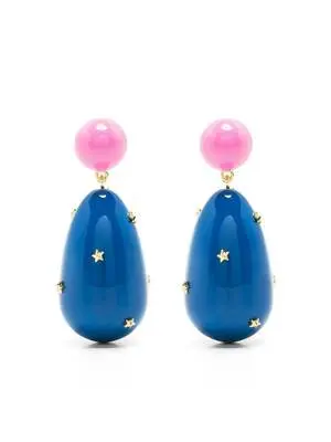 ESHVI Enamel Drop Earrings - Blue
