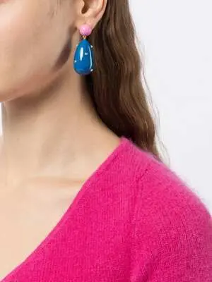 ESHVI Enamel Drop Earrings - Blue