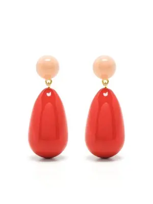 ESHVI Eshvi Enamel Drop Earrings Orange