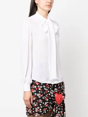 Moschino Pussy-bow Silk Blouse