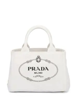 Prada Logo-print Canvas Tote Bag