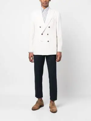 Brunello Cucinelli Double-breasted Linen Blazer - Neutrals