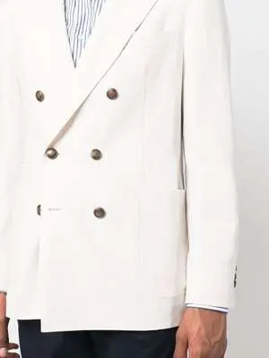 Brunello Cucinelli Double-breasted Linen Blazer - Neutrals