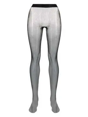 Wolford Fishnet Semi-sheer Tights - Black