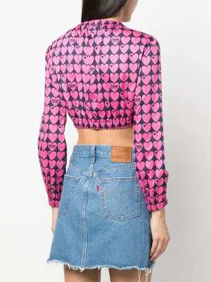 Moschino Heart-print Cropped Blouse