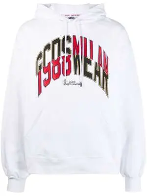 Gcds Logo-print Cotton Hoodie - White