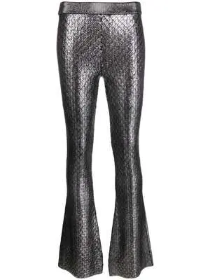 Rabanne High-waisted Flared Trousers - Silver