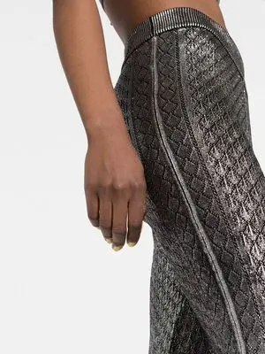 Rabanne High-waisted Flared Trousers - Silver