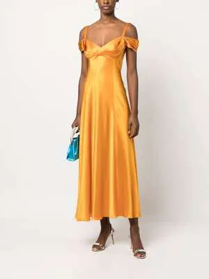 Alberta Ferretti Draped Silk Dress